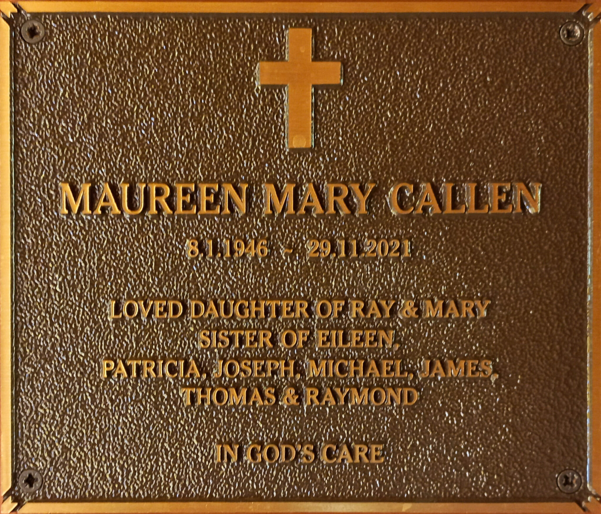 Maureen Mary Callen – City Pastoral Region